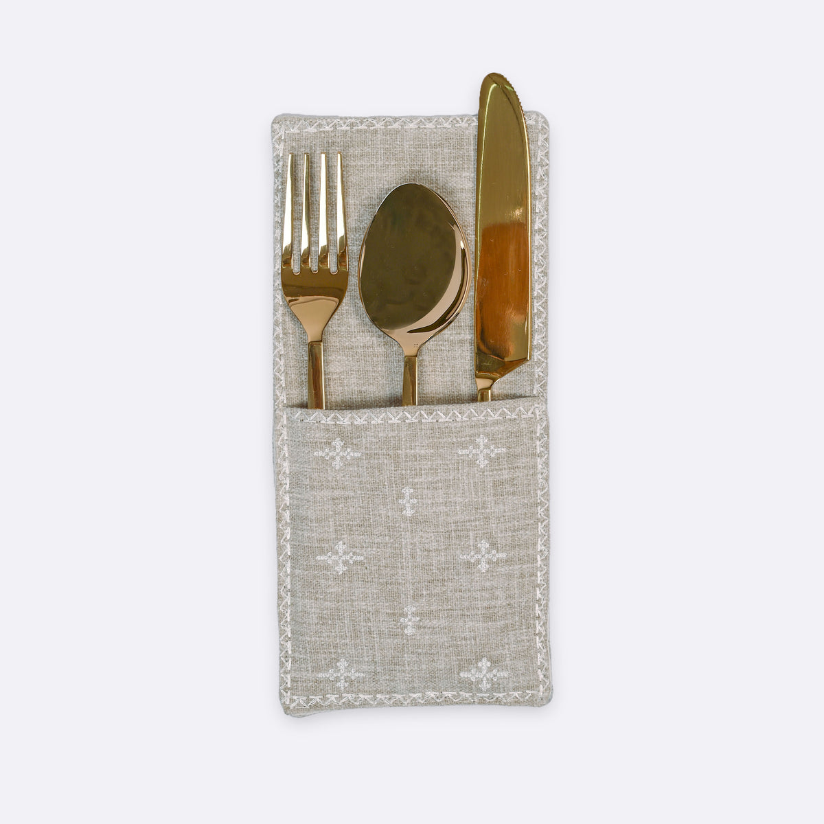 Beige Medina Cutlery Holder Set | Luxury Cotton Table Linen – The ...